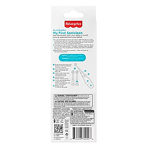 Fisher-Price My First Soniclean Baby Toothbrush, Extra Soft Bristles, First Baby Electric Toothbrush, Baby Teethers, Baby Teething Relief, Kids Toothbrushes