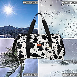 Vankor Gym Bags for Women Men Large, Waterproof Sports Gym Duffle Bag with Shoe Compartment, Cute Gym Duffel Bag, Portable Workout Weekender Overnight Weekend Hospital Tote Bag Cow Print