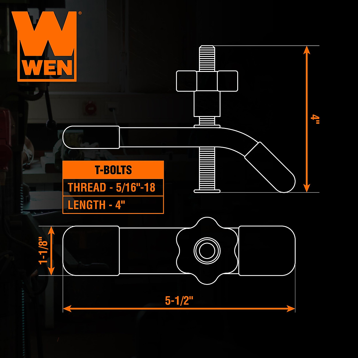 WEN 36-Inch Universal T-Track, Hold Down Clamps, and Intersection Kit for Woodworking (WAT362)