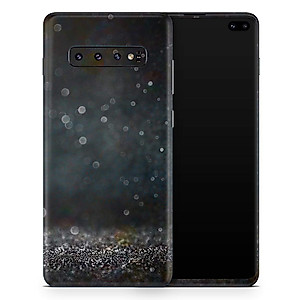 DesignSkinz Black Unfocused Glowing Shimmer Protective Vinyl Decal Wrap Skin Cover Compatible with The Samsung Galaxy S20 (Screen Trim & Back Glass Skin)