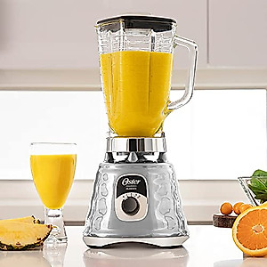 Oster Original 3 Speed Chrome Blender, 6 Times more Durable Motor, 10 Times Stronger, 5 Cup Glass Jar