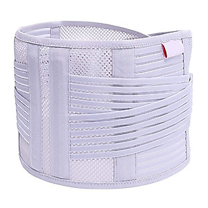 LSRRYD Durable Waist Support Belt Lumbar Lower Waist Double Adjustable Back Belt for Pain Relief and Injury Prevention (Color : White, Size : Large)