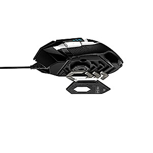 Logitech G502 Hero High Performance Gaming Mouse Special Edition, Hero 16K Sensor, 16 000 DPI, RGB, Adjustable Weights, 11 Programmable Buttons, On-Board Memory, PC/Mac - Black/White