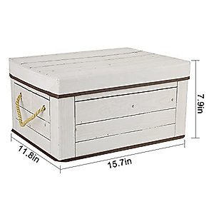 Livememory Memory Box for Keepsake, Decorative Storage Box with Lids and Handles - L15.7 x W11.8 x H7.9 Inches (Not Made of Wood)