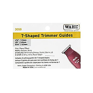 Wahl Professional T Blade Trimmer Guide Set (#1/2, 1, and #1 1/2) Great for Professional Stylists and Barbers - Model 3059 Guides measure 1/16”, 1/8”, and 3/16”