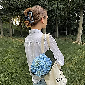 AIMIKE Large Hair Claw Clips 4.1 Inch, Acrylic Claw Hair Clips for Thick Hair, Strong Hold Rectangular Jaw Clips for Thin Hair, French Design Big Hair Clips for Women Girls - Nonslip Clip (4 Pcs)