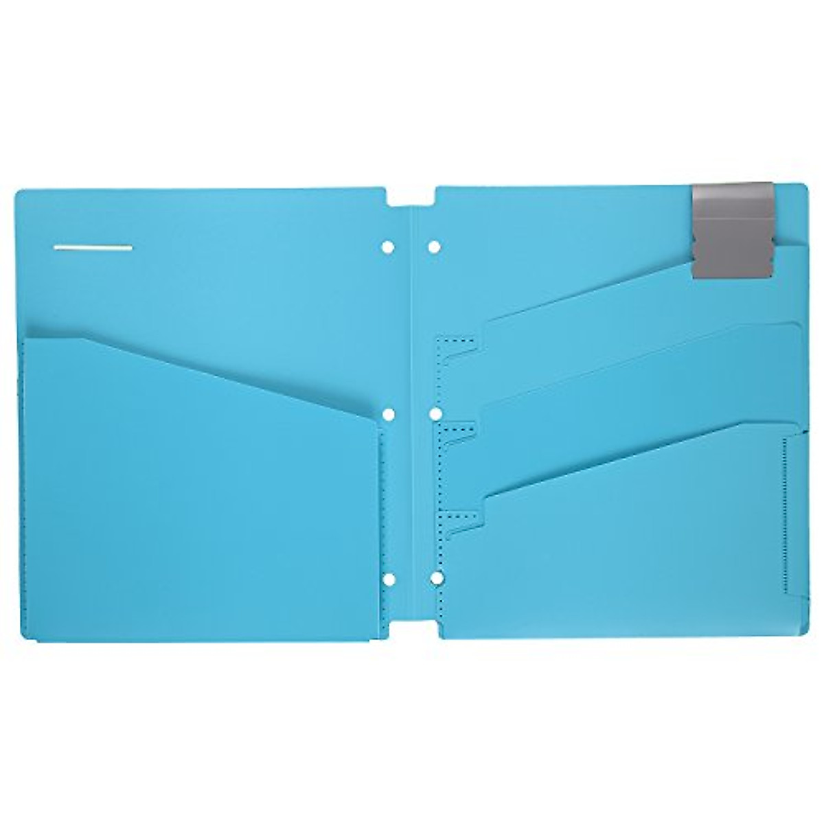 Five Star 4-Pocket Folders, Folders with Pockets, Fits 3 Ring Binder, Plastic, Teal, White, Purple, Lime, 4 Pack (73274)