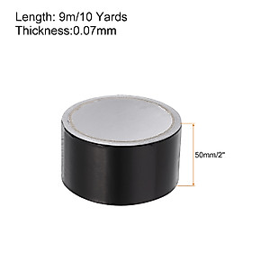 uxcell Aluminum Foil Tape 2 Inch x 10 Yards Black High Temperature Tape for HVAC, Sealing, Patching Hot and Cold Air Ducts 1 Pcs