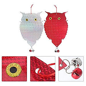 Yardwe 2PCS Plastic Owls Hanging Owl Deterrent Bird Device Garden Hanging Owl Decor for Woodpecker Garden Yard Courtyard