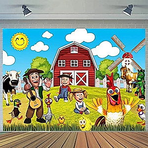 Farm Baby Theme Birthday Party red barn Door Photography Background Shower Party Children's Birthday Party Decoration Photography Background Props…