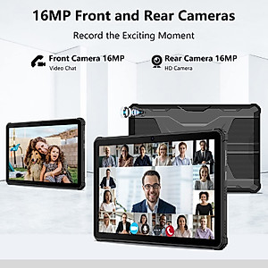 Rugged Tablet Android 11, OUKITEL RT1 10000mAh Large Battery 10.1 inch 1920*1200 FHD Screen, 4GB+64GB Memory, 16MP+16MP Camera, Octa-core IP68&IP69K Waterproof Tablet, 4G Dual SIM Wifi GPS OTG BT5.0