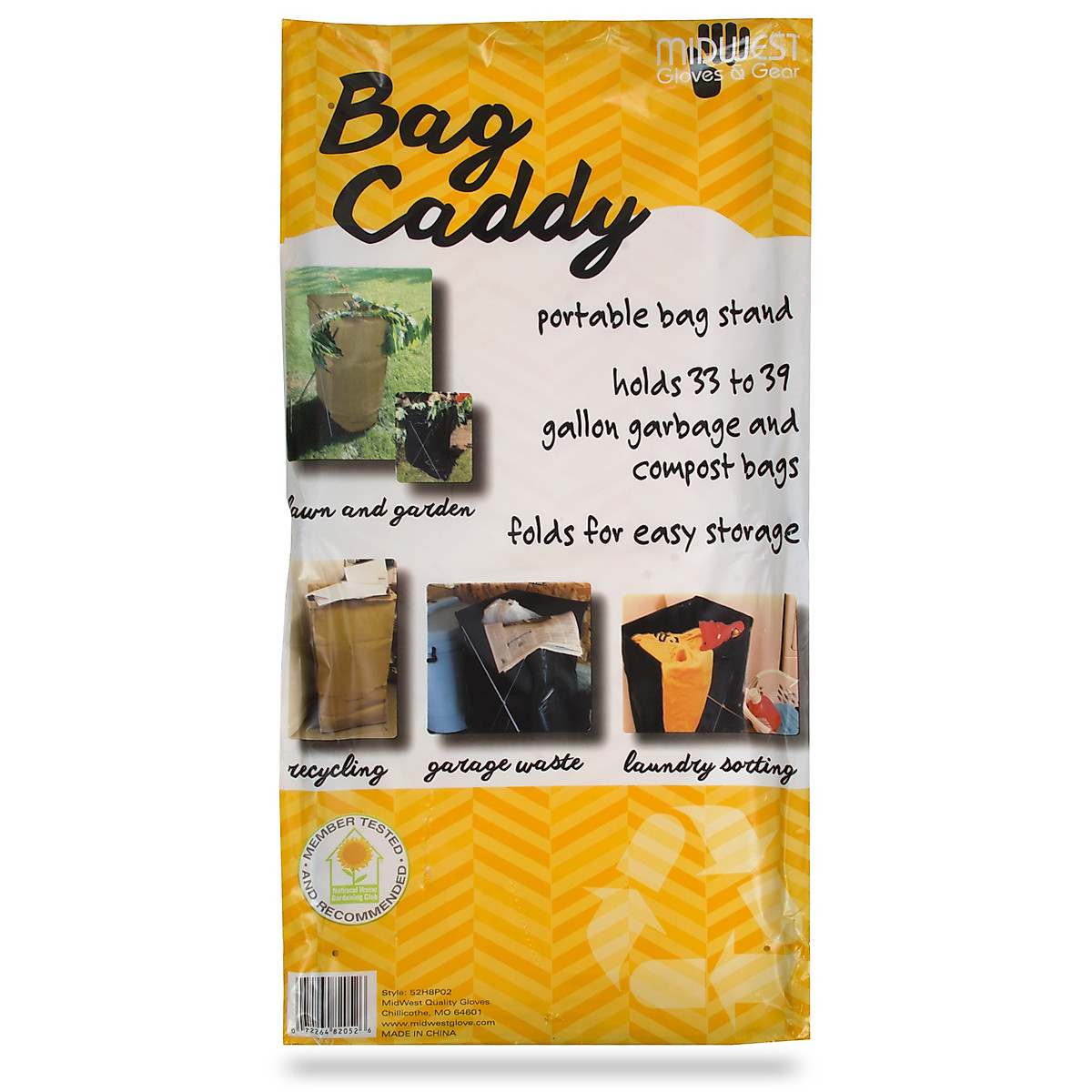 Midwest Gloves & Gear Bag Caddy - Portable Bag Stand for 33 to 39 Gallon Trash Bags, Style 52H8, 2018 Version, 2 Pack, Metal