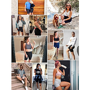 baleaf Biker Shorts Women Yoga Gym Workout Spandex Athletic Running Volleyball Tummy Control Compression with Pockets 8" White S