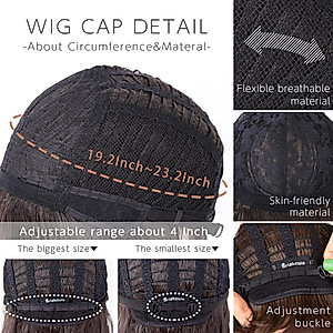 ブライトララ BRIGHT LELE Natural Full Short Straight Bob Hair With Air Bangs Wigs for Women Synthetic Stright Hair Wig for Daily Party Cosplay Wig HF618-CR