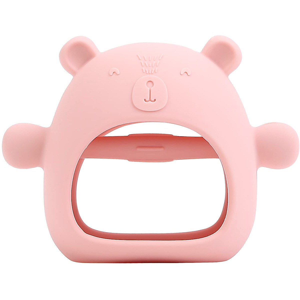 Baby Teething Toys, Foxin Bear Never Drop Silicone Teething Toys for Babies 6-12 Months,Infant Wrist Hand Baby Teether Pacifiers, Baby Chew Toys for Babies Over 3 Months Sucking Needs (Pink)