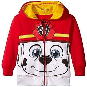 Nickelodeon Toddler Boys' Paw Patrol Character Big Face Zip-Up Hoodies, Marshall Red, 4T