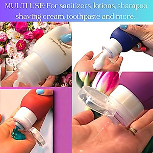 Vorgato Luxury - Travel Toiletry Bottles - Travel Containers for Toiletries Leak proof - Toiletry Bottles - Travel Size Containers - TSA Approved Travel Bottles - 3oz Silicone 4pcs