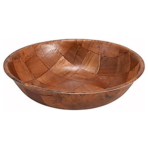 Winco WWB-14 Wooden Woven Salad Bowl, 14-Inch, Brown