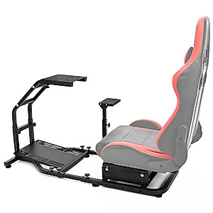 Dardoo Racing Simulator Cockpit Gaming Frame Fits for Logitech/Thrustmaster/Fanatec G27 G29 G920 G923 T300,Adjustable Driving Steering Wheel Stand,Not Included Wheel, Pedal and Seat