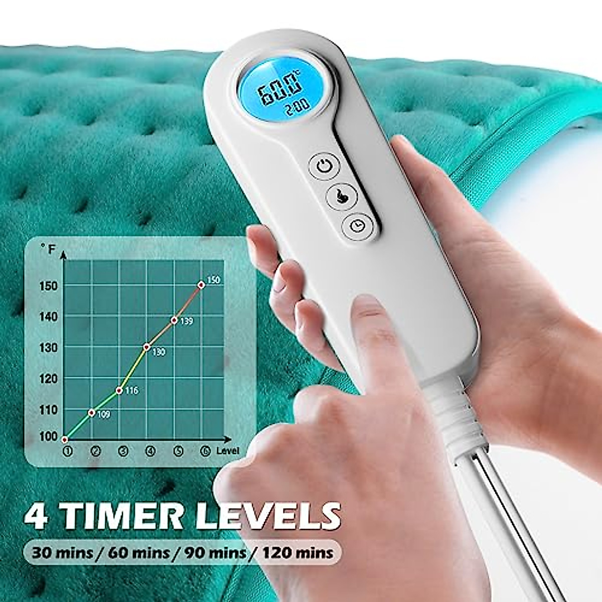 Heating Pad for Back, Neck, Shoulder Pain and Cramps, Electric Heating Pads with Auto Shut Off, Moist Dry Heat Options, Gifts for Women, Men, Mom, Dad, Wife, Husband, Christmas, Birthday
