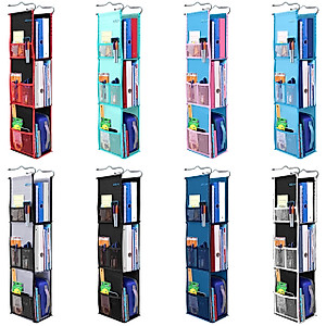 ABRA® 3 Shelf Hanging Locker Organizer for School, Gym, Work, Storage | Deep Shelves 6.5”x 9”| Eco-Friendly Fabric Healthy for Children | Adjustable School Locker Shelf from 3 to 2 Shelves (Black/Red)