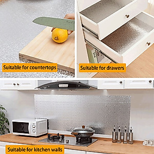 Snkxu Peel and Stick Countertops for Kitchen Backsplash Wallpaper Protector Behind Stove Oil Proof Self Adhesive Waterproof Decor Sticker Contact Paper Back Splash Guard 15.7X118 Inches