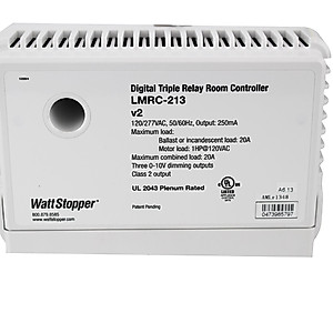 Watt Stopper LMRC-213 Digital 3-Relay Room Controller On/Off/Dimming 120/277, White