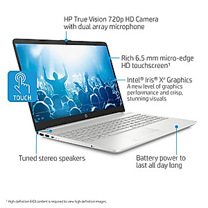 HP Newest Premium Laptop: 15.6" HD MicroEdge Touchscreen, 11th Gen Intel 4-Core i5-1135G7(Turbo Upto 4.2GHz), 12GB RAM, 1TB SSD, Iris Xe Graphics, WiFi, HDMI, Webcam, USB-C, Backlit-KYB, Win10H, TF