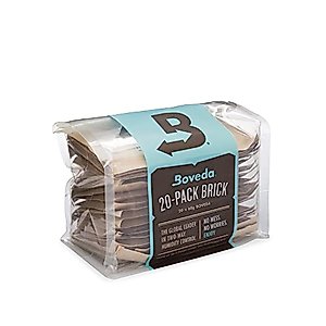 Boveda High-Absorbency 49% Two-Way Humidity Control Packs for Music Instruments in Extreme Humidity – 20 Pack – Size 40 – Moisture Absorbers for Instrument Cases – Prevent Warp – Resealable Bag