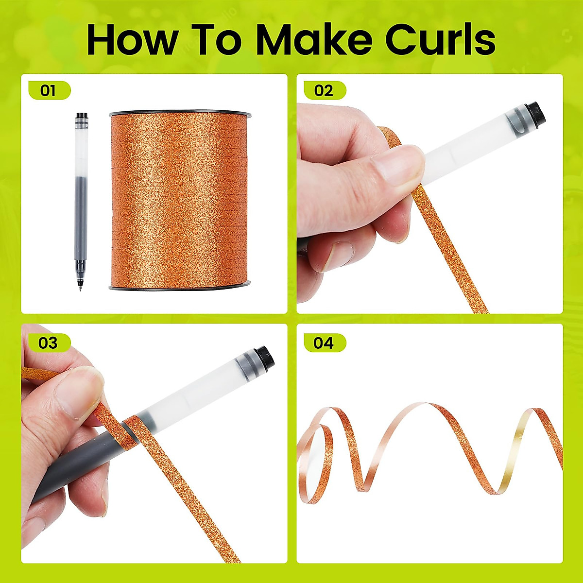 YOYOWY 500 Yard Orange Curling Ribbon for Gift Wrapping, Balloon String Ribbons for Crafts and Flower Bouquet, Christmas Gift Wrap Ribbon (Orange)