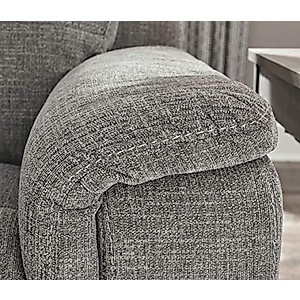 Signature Design by Ashley Mouttrie Modern Adjustable Power Reclining Loveseat with Console & USB Charging, Gray