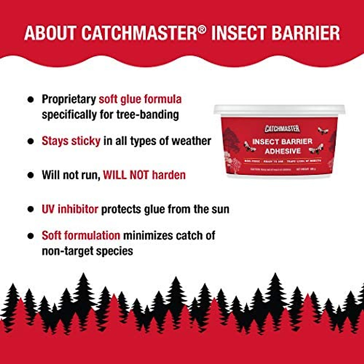 Tree Banding DIY Insect Adhesive Barrier Full Kit by Catchmaster - 4 Count 15 Oz 1 Spreader 1,000 ft. Roll Plastic Wrap, Ready for Use Outdoors. Weather-Proof Environment-Friendly Non-Toxic