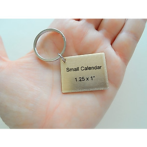 Custom Personalized Bronze Anniversary Calendar Keychain, Anniversary Gift, Husband Wife Key Chain, Boyfriend Girlfriend Gift, Customized Couples Keychain