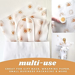 Lain & Lou Easter Tissue Paper for Packaging (25 Pack) Sunshine Boho Tissue Paper - Bulk Pastel Tissue Paper for Packaging Small Business - Boho Wrapping Paper - Orange Tissue Paper for Gift Bags