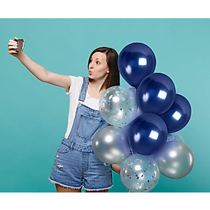 Treasures Gifted Navy Blue Balloons - Blue Metallic Balloons - Marine Balloons - Steel Blue Balloons - Navy Latex Balloons 12 Inch - Navy Blue Graduation Balloons - Dark Blue Balloons 36 Pack