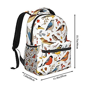 Qurdtt Funny Bird Pattern Backpack Big Capacity Backpack Lightweight Casual Travel Laptop Daypack for Men Women