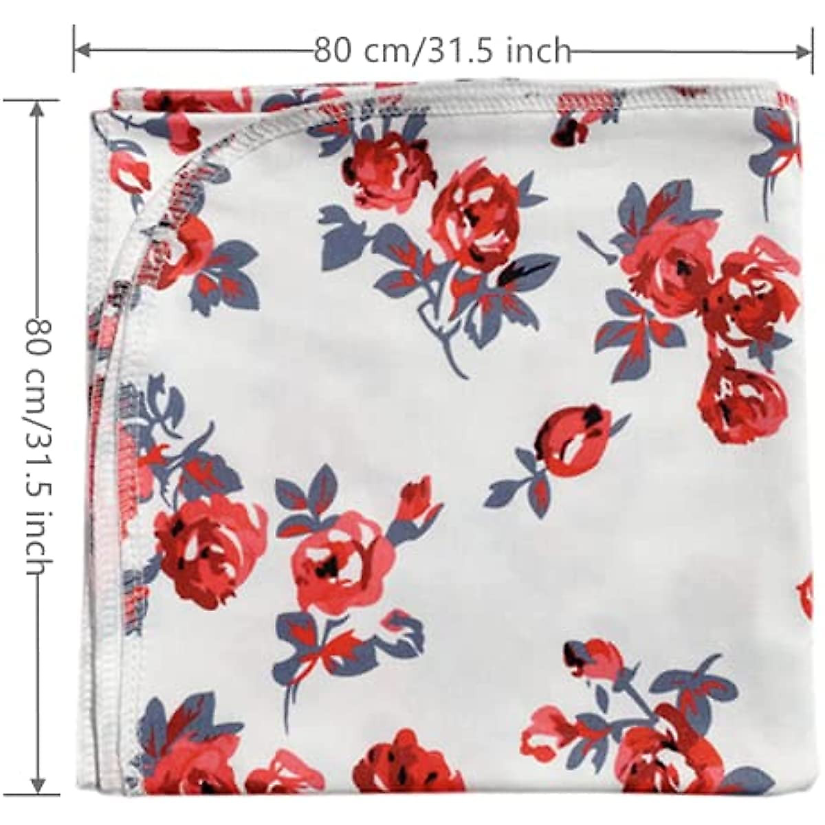UDERUI Newborn Swaddle Blanket, Baby Receiving Blanket Wrap with Headband for 0-3 Month Baby Girl and Boy, One Size (Red Floral)