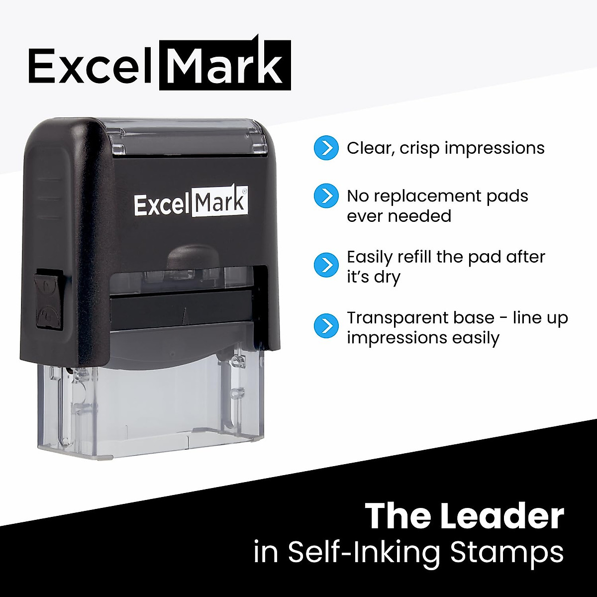 Custom Self-Inking Stamp - Up to 2 Lines - 11 Color Choices and 17 Font Choices (Medium)