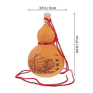 Housoutil 2PCS Natural Wine Gourd, Hollow Calabash Outdoor Portable Water Bottle with Lid for Water, Wine, Medicine Gourd (6.6in tall)500 ml
