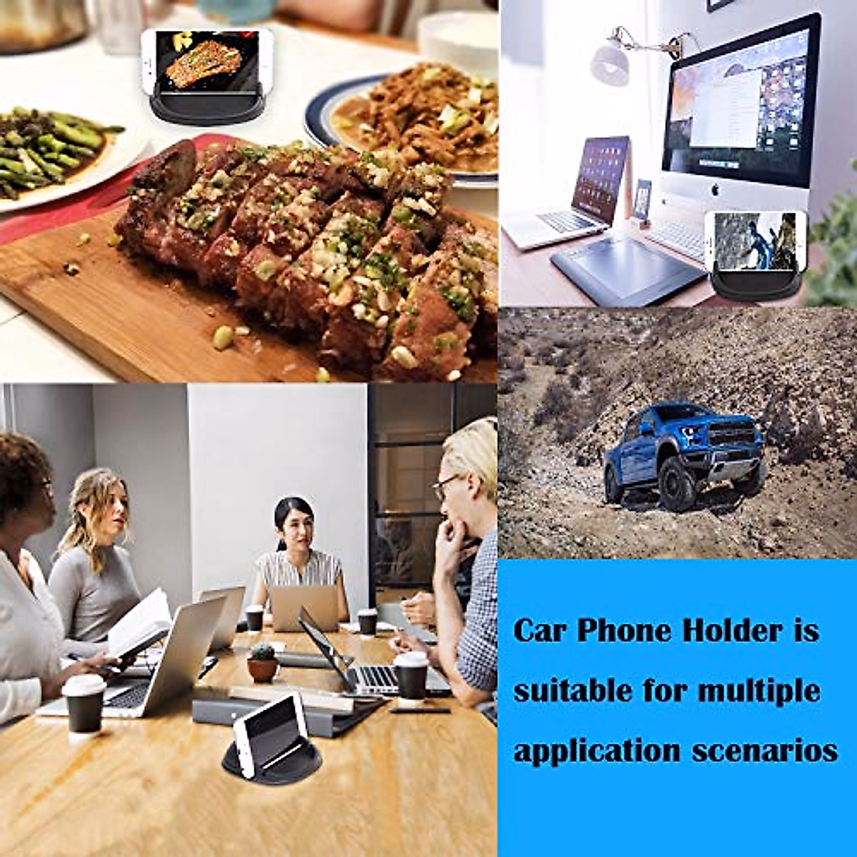 Oleksil Car Cell Phone Holder Dashboard Phone Holder Phone Mount for Car Anti-Slip Silicone Car Pad Phone Stand Compatible with iPhone,Samsung,Android Smartphones