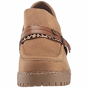 Blowfish Malibu Women's Lahtay Lug Heel Loafer, AlmondOiledVegan/CrmCoffDyec, 7.5M