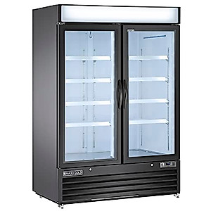 Maxx Cold MXM2-48RBHC, Double Door Merchandiser Refrigerator, Free Standing, 48 Cu. Ft. - Black