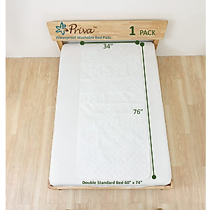Priva Ultra No Slip Waterproof Sheet and Mattress Protector, Ideal for Children and Adult Incontinence Protection, 34x36 Inch, With Stay in Place Tuck in Flaps, 6 Cups of Absorbency