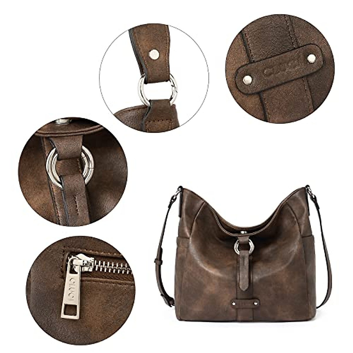 CLUCI Hobo bags for women Handbags Purse Designer PU Leather Tote Bag Large Ladies Vintage Shoulder Bags