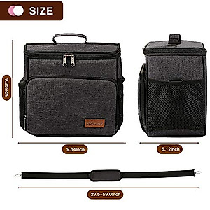 Insulated Lunch Box For Men Work Leakproof Lunch Bags For Adult With Shoulder Strap Reusable Freezable Lunchbox Women Cooler Tote Lunch Pail