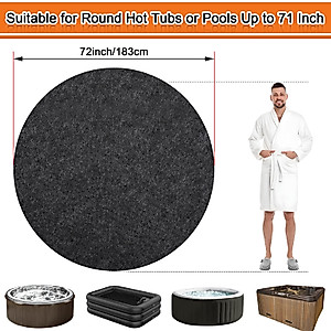 NOVWANG 72 Inch Hot Tub Mat, Large Washable Above Ground Protector Thickening Pad Water Absorb with Slip-Proof Backing, Inflatable Hot Tub Accessories for 71" Dia Below Outdoor Indoor Hot Tubs