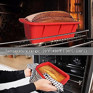 UOUYOO 3 Pack Bread pan loaf pan silicone molds for baking silicone bread loaf pan for Homemade Cakes, Breads, Meatloaf and quiche omelets