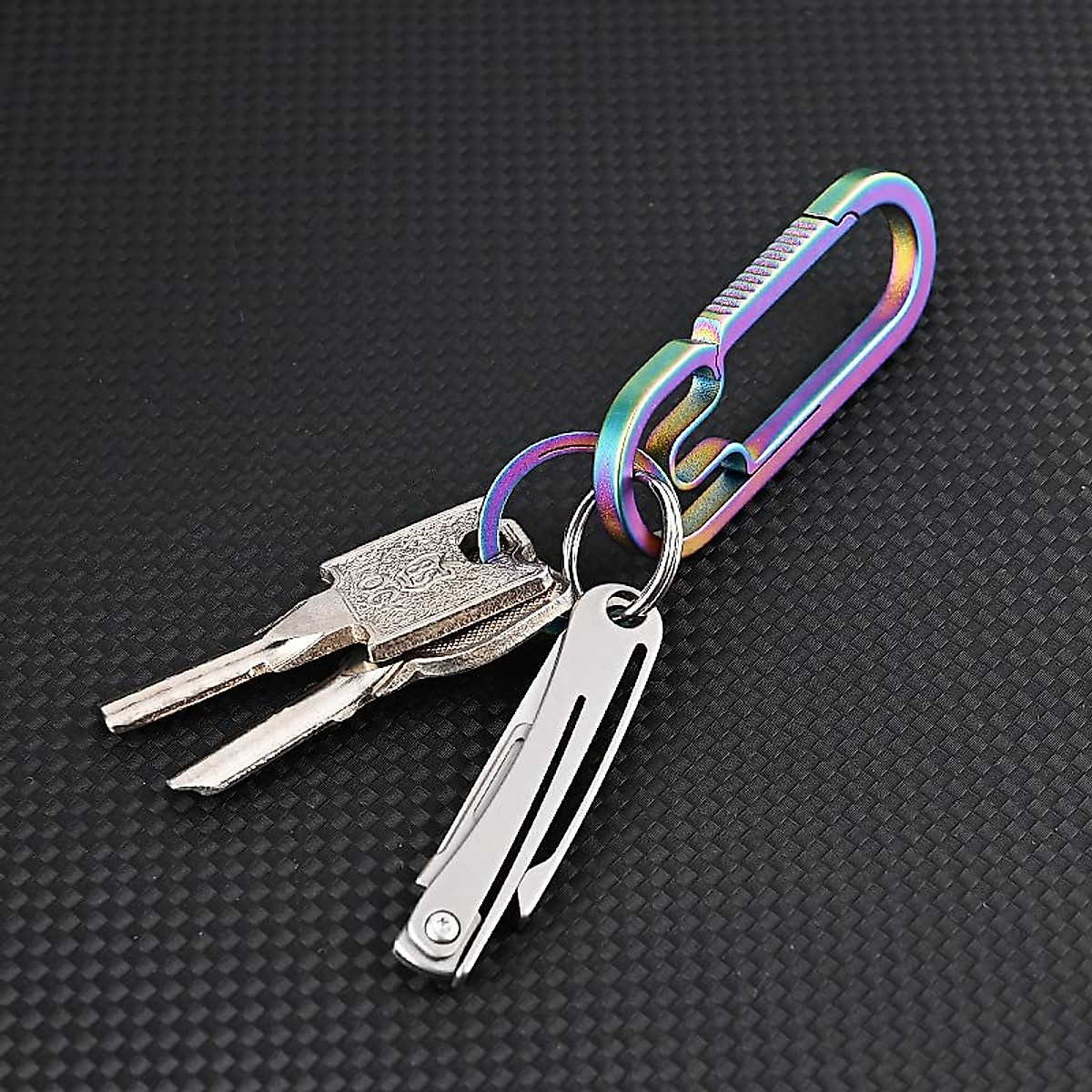 NBGDY Small Titanium Utility Knife,EDC Pocket Knife Folding Knife with 10 Blades,Ultralight Keychain Knife only 0.32oz.(kpq-1031)