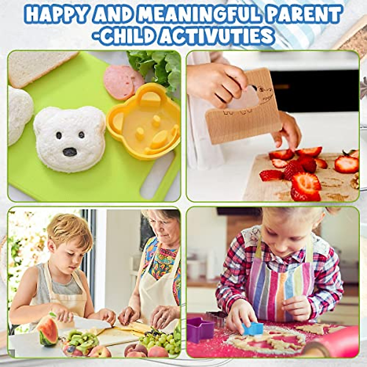 ZIJUND 22PCS Wooden Kids Kitchen Knife, Crocodile Kids Knife Set with Gloves Cutting Board Fruit Vegetable Crinkle Cutters Serrated Edges Plastic Toddler Knifes for Real Cooking Kid Safe Knives