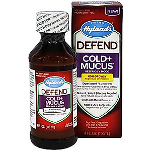 Hyland's Defend Cold + Mucus Relief Liquid 4 oz (Pack of 3)